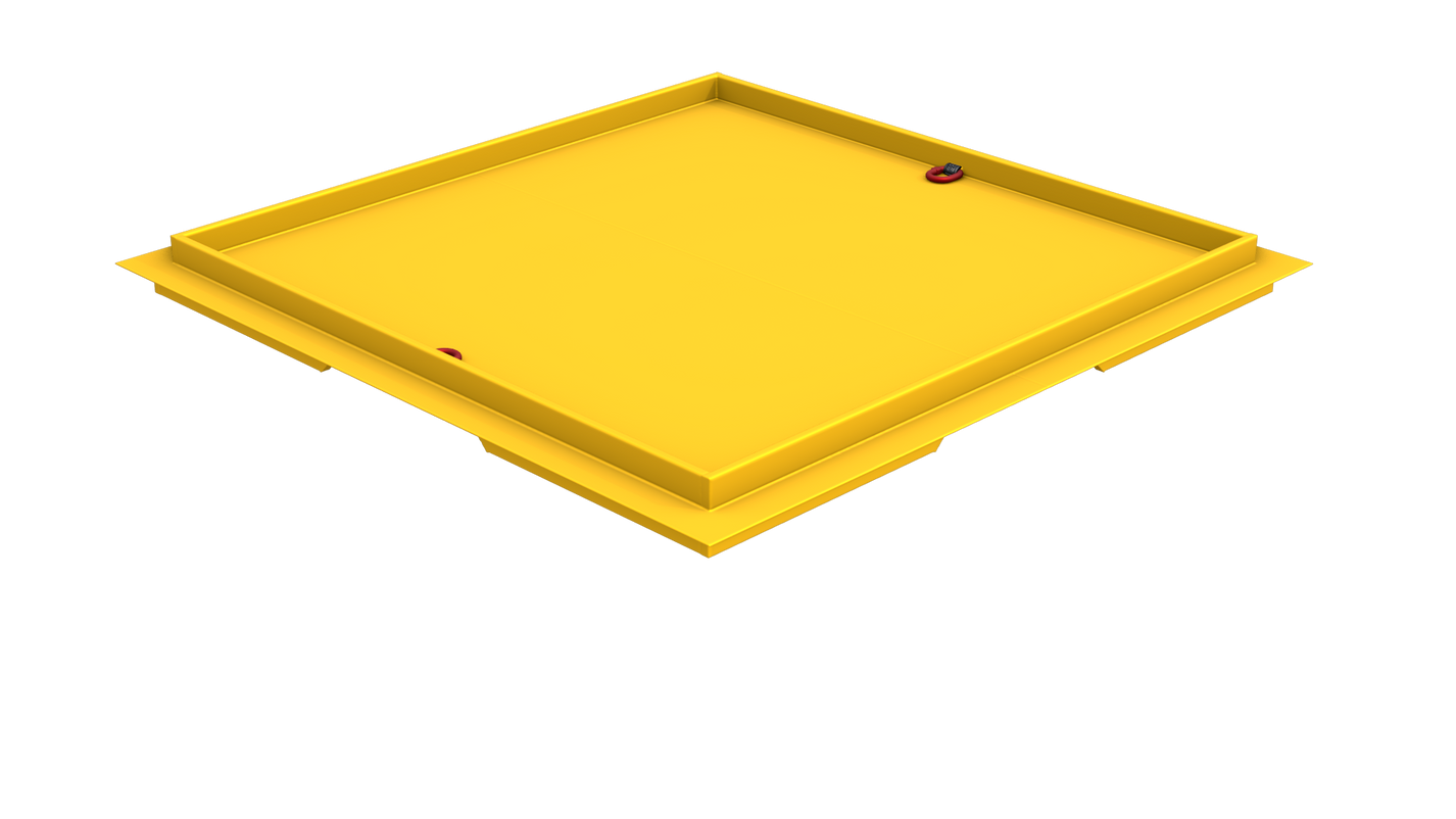 Concrete Washout pan leakproof rain lid | 2 ASTM overhead lifting links ...